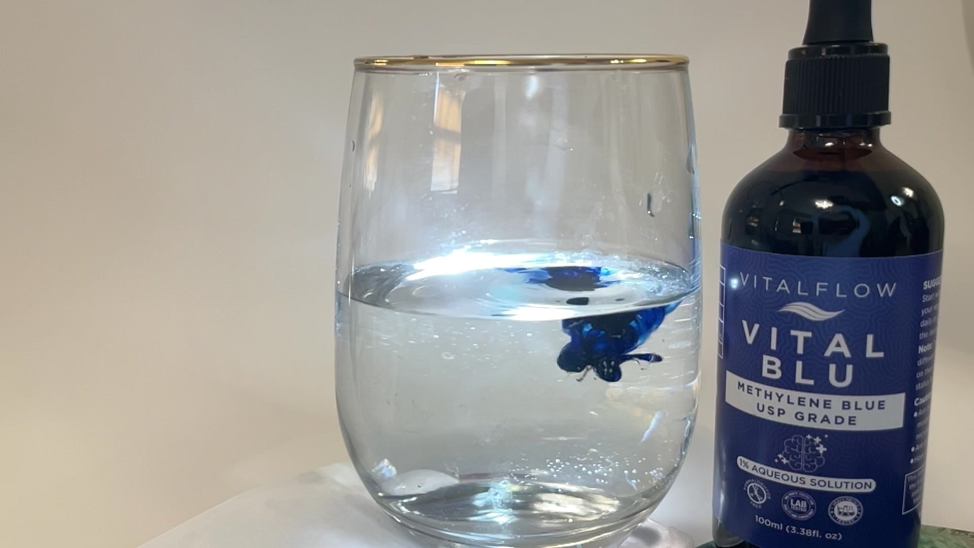 VITALBLU 100ml Methylene Blue 1% USP Grade, Ultra High Purity, Formaldehyde Free - Vital Flow ...